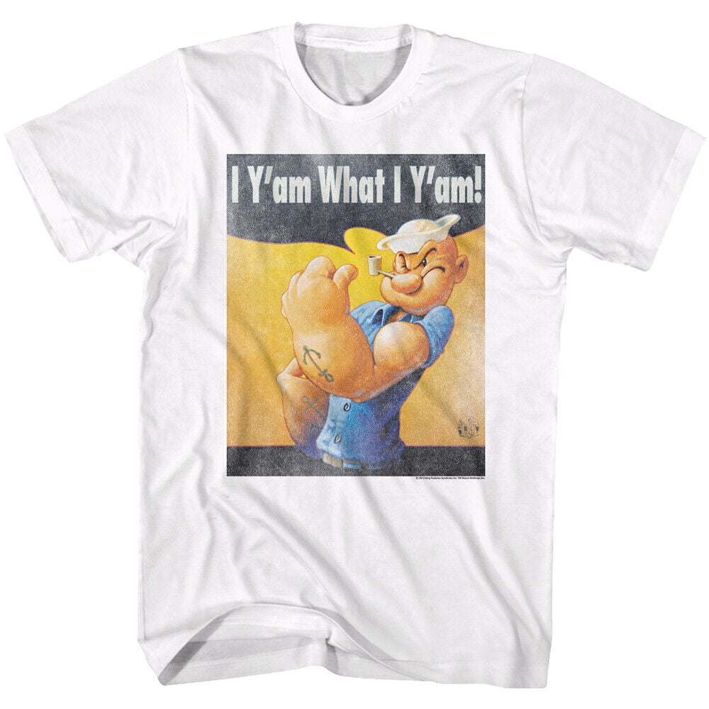 Popeye The Sailor Man Classic Cartoon I Y'am What I Y'am Men's T Shirt ...