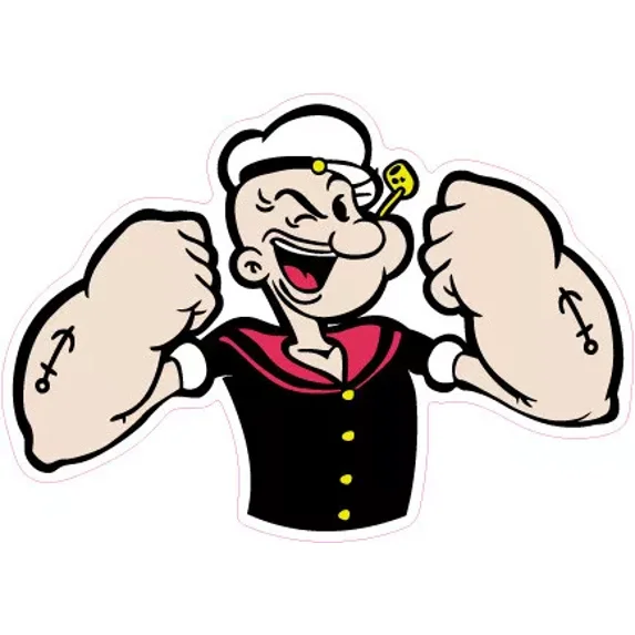 Popeye The Sailor Man Muscles Sticker Window Decal Phone Decal Water ...
