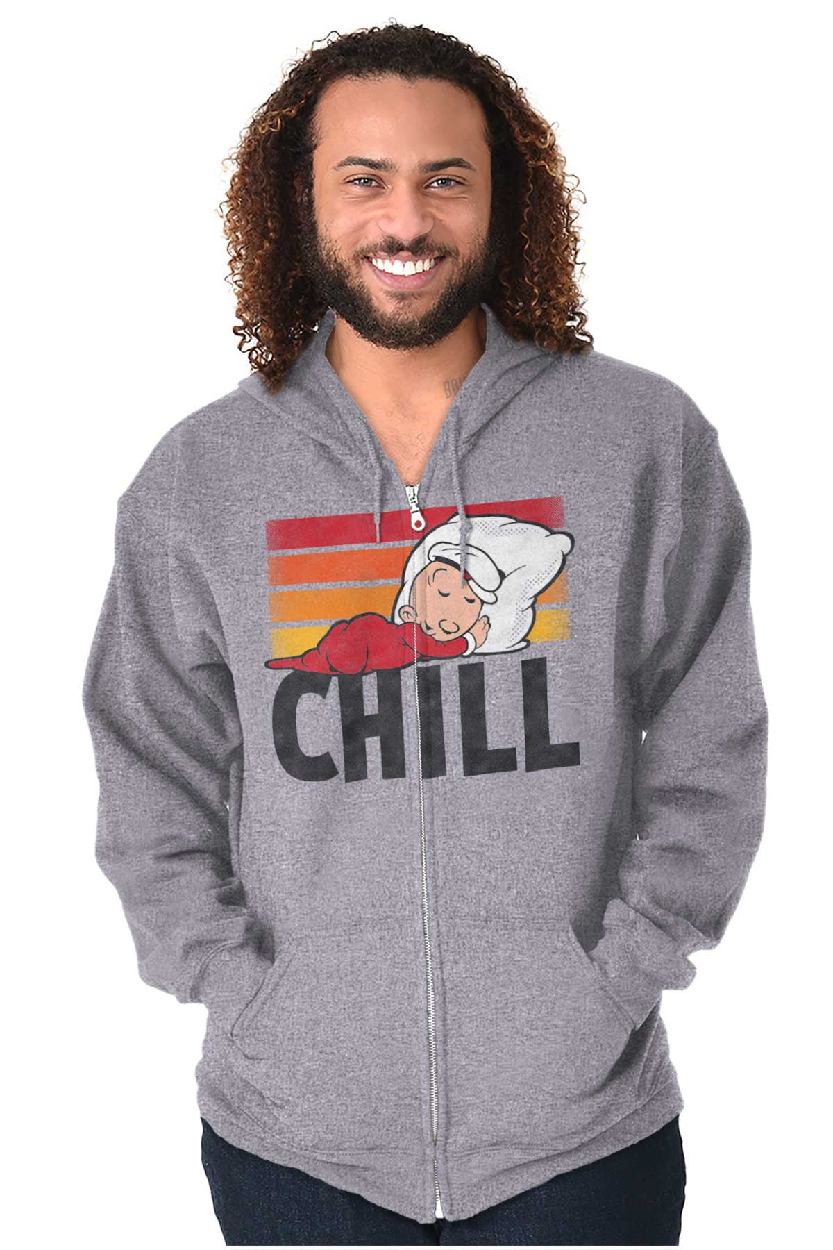 Popeye The Sailor Man Sleeping Chill Zip Up Hoodie Men's Women's Brisco ...