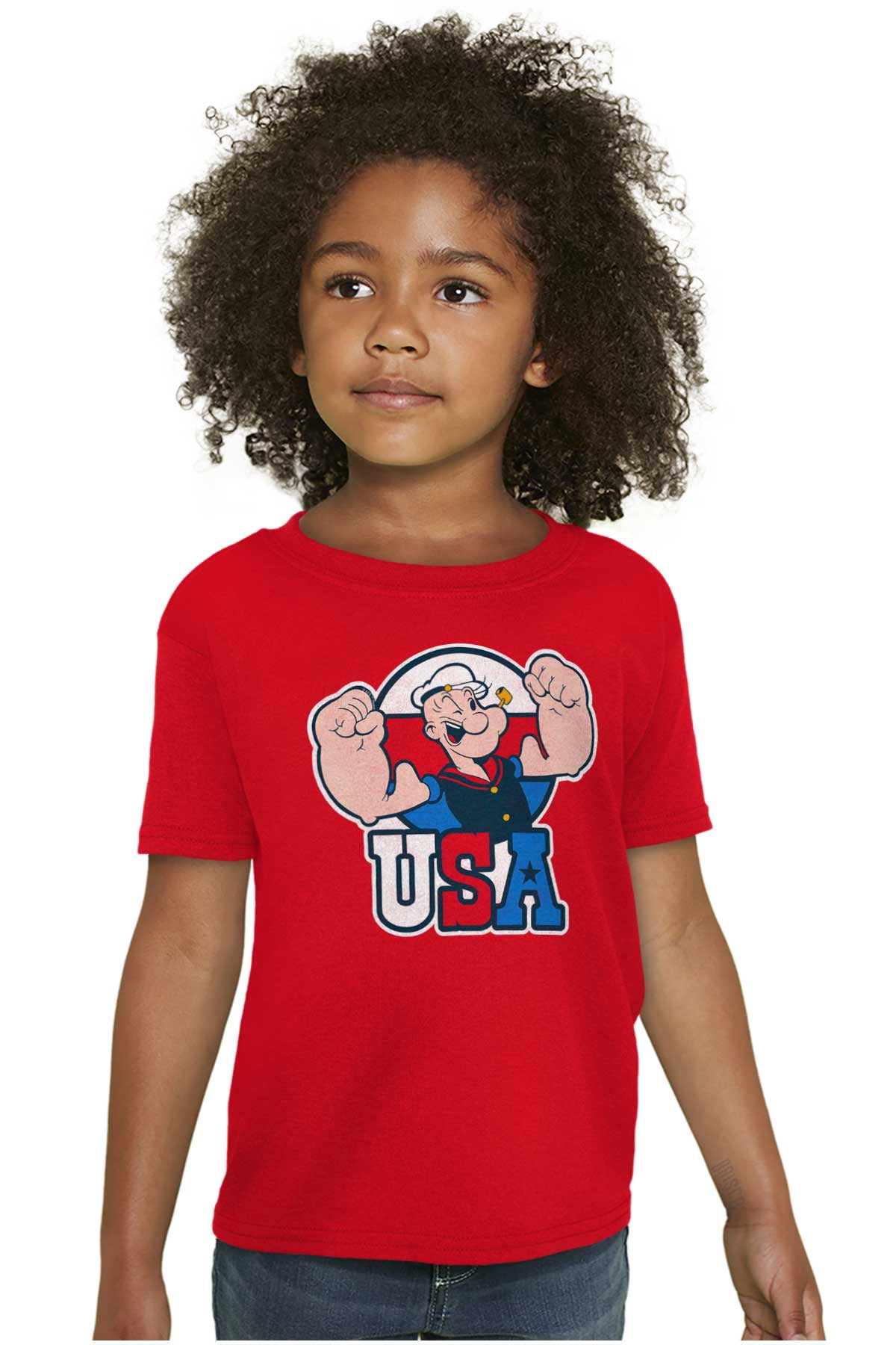 Popeye The Sailor Man USA Muscle Crewneck T Shirts Boy Girl Teen Brisco ...