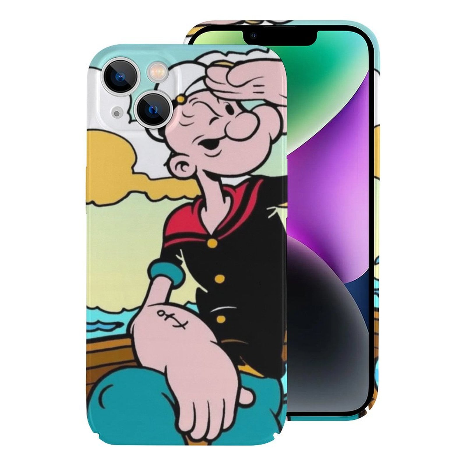 Popeye The Sailor Phone Case for iPhone 14/Plus/Pro/Pro Max, Full Coverage Shockproof Protective ...