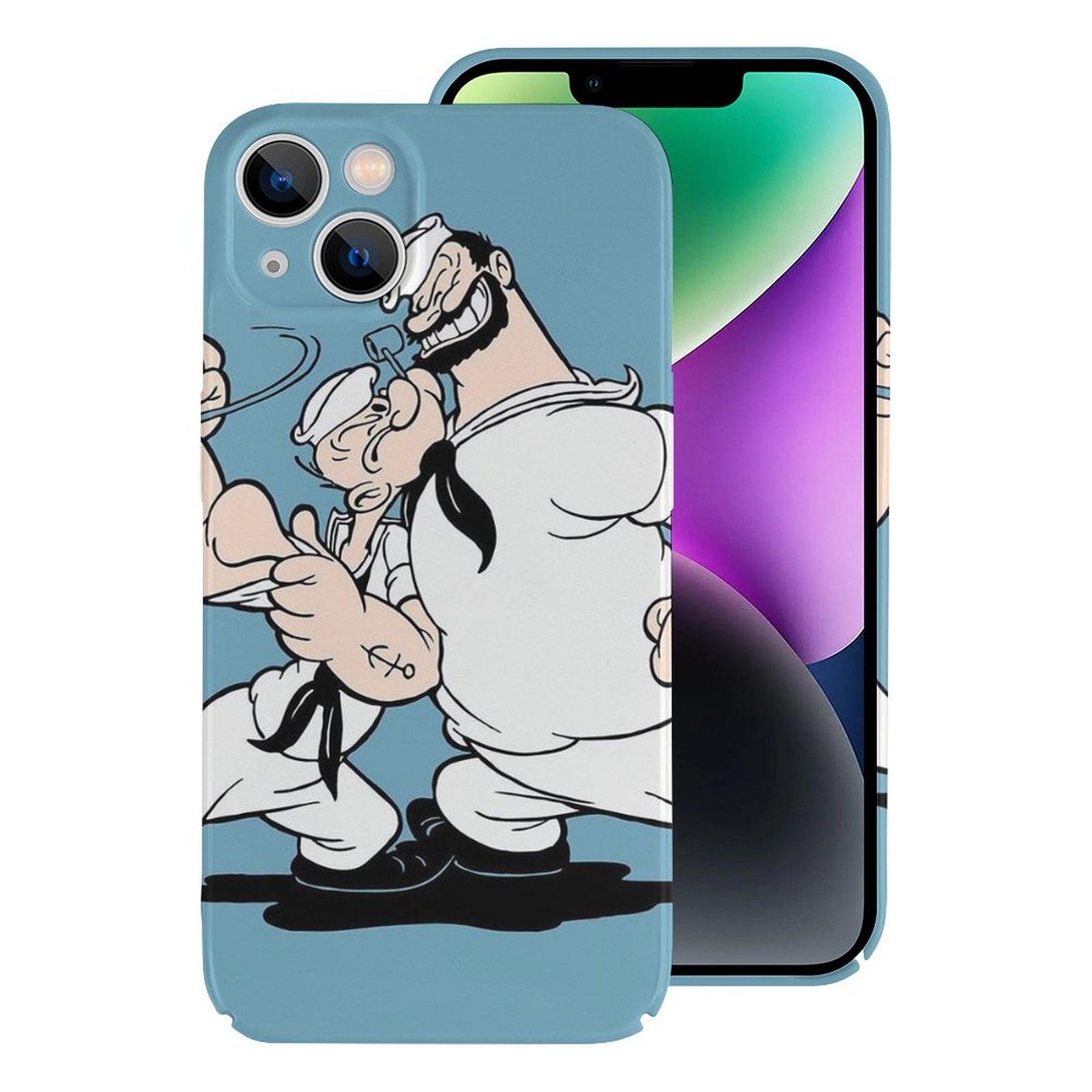 Popeye The Sailor Phone Case for iPhone 14/Plus/Pro/Pro Max, Full Coverage Shockproof Protective ...