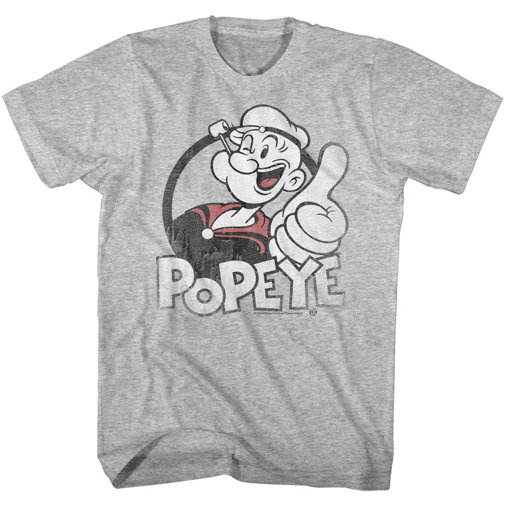 Popeye Thumbs Up Gray Heather Adult T-Shirt 6Xl - Walmart.com