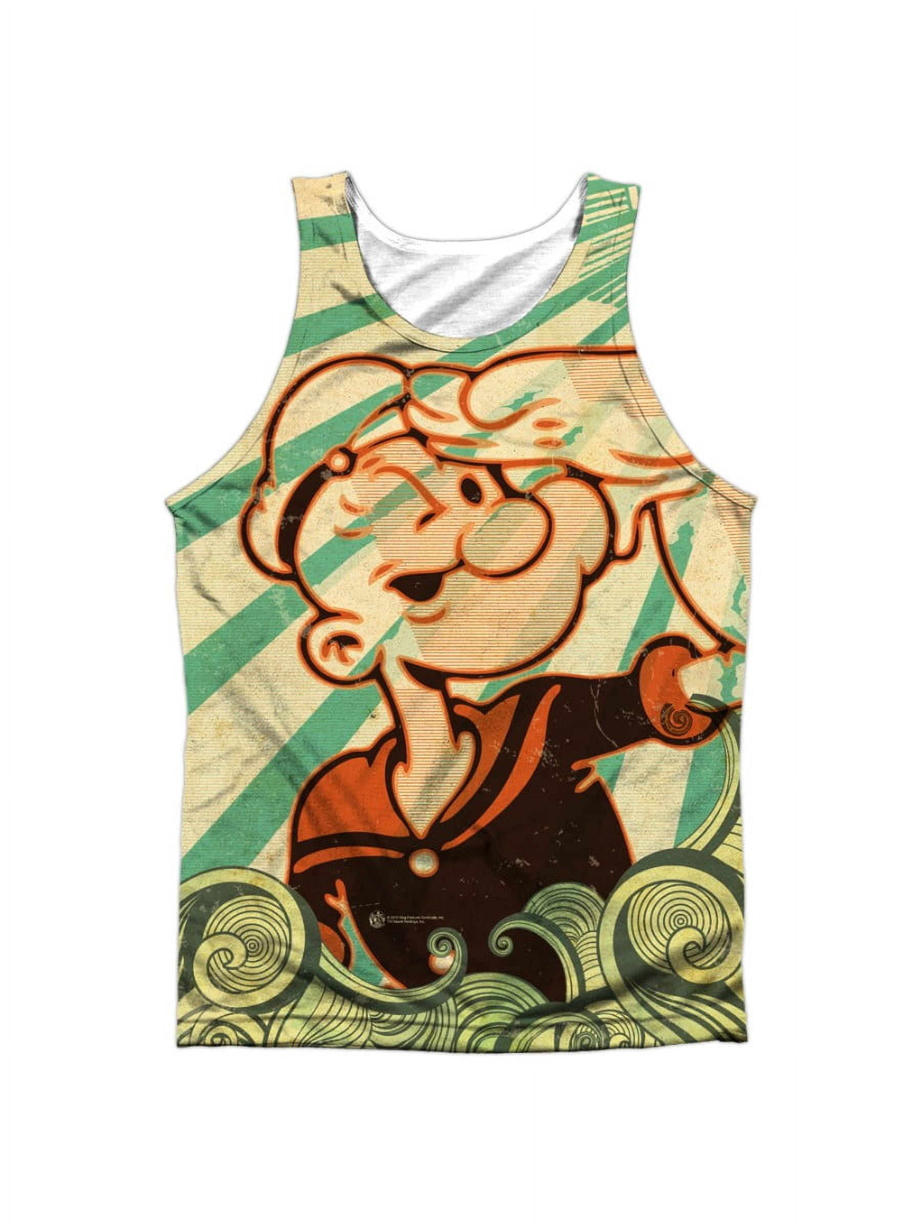 Popeye The Sailor Man Cartoon Icon Traveling Man Front Print Tank Top ...