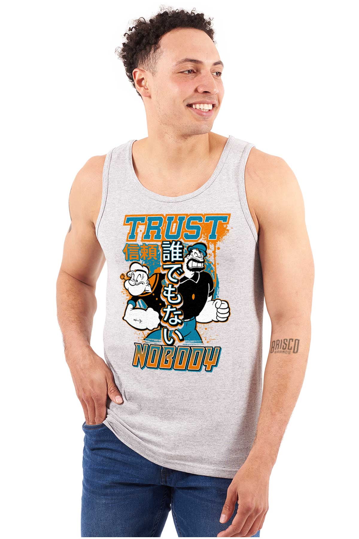 Popeye Trust Nobody Asian Inspired Tank Top Sleeveless Tee Men Brisco ...