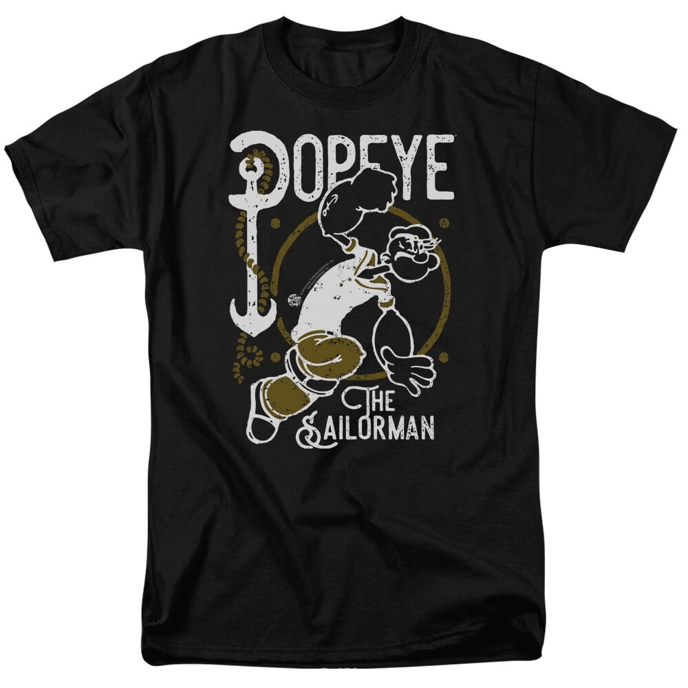 Popeye Vintage Sailorman T Shirt Licensed Comic Book Cartoon Tee Black ...