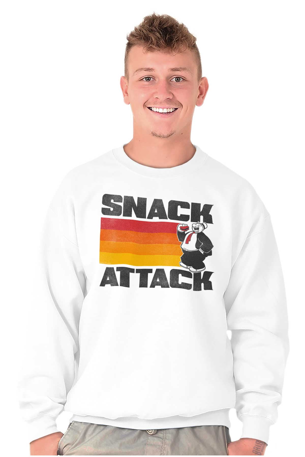 Popeye Wimpy Snack Attach Funny Retro Unisex Plus Size Sweatshirt ...