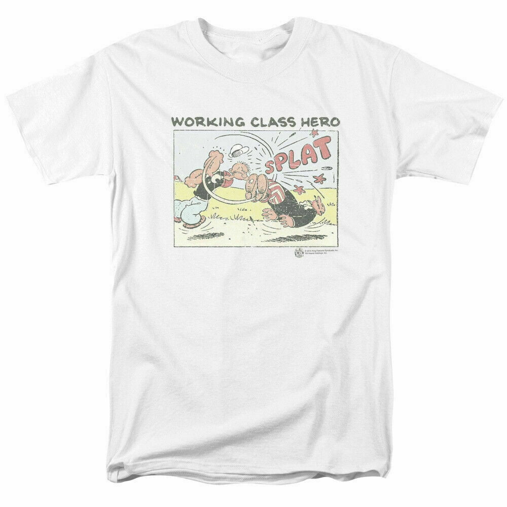 Popeye Working Class Hero Blue Bash T Shirt Licensed Comic Cartoon Tee ...