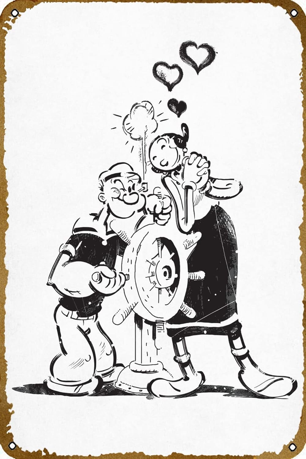 Popeye in Love Comics Poster Comics Vintage Tin Metal Sign 8x12 Inch ...