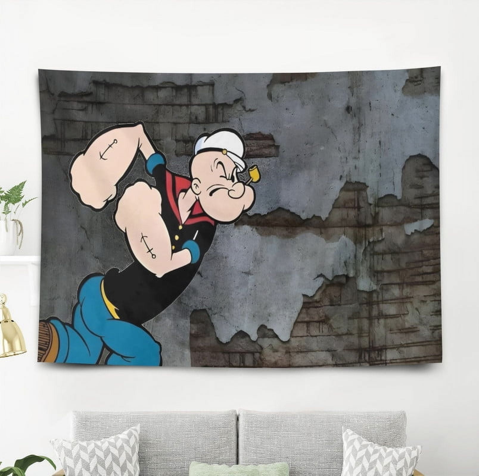 Popeye pattern wall hanging 50*60 inches high-quality peach skin velvet ...