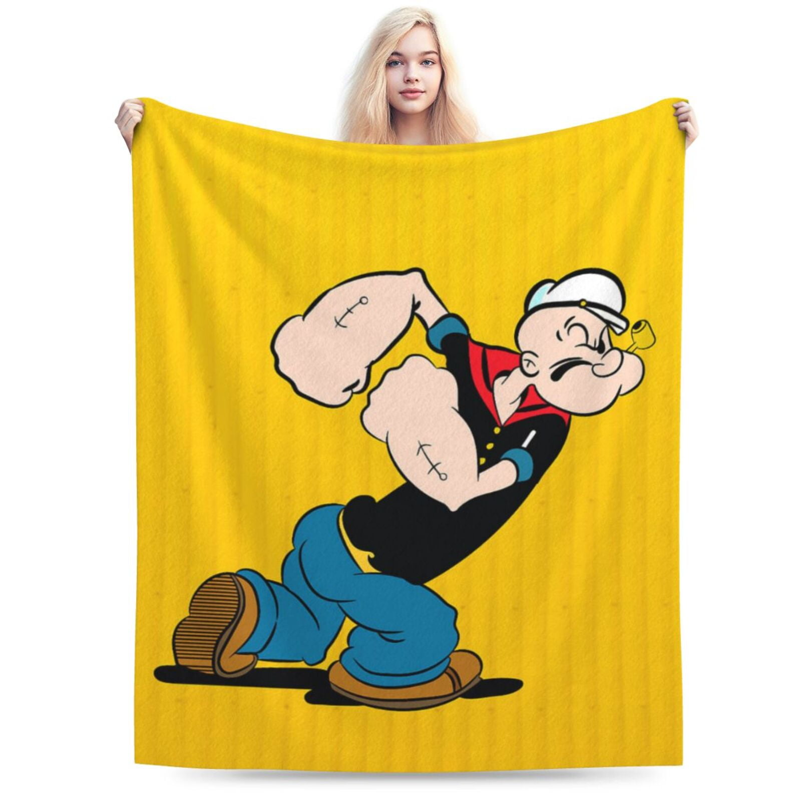 Popeye the Sailor Blanket, Super Soft Throw Blanket for Bed Couch Sofa, Cozy Plush Flannel Bed ...