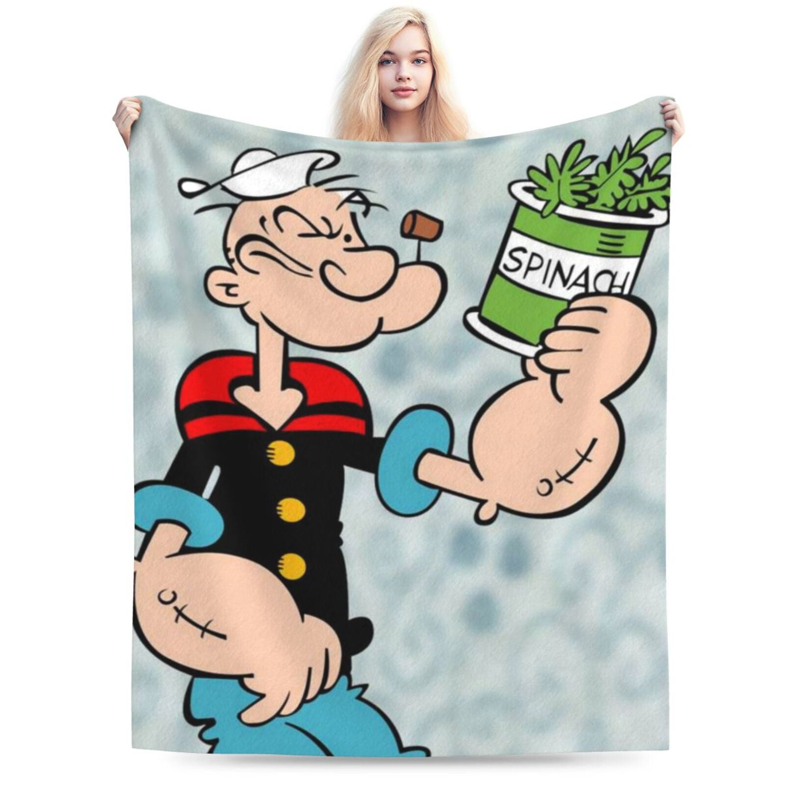 Popeye the Sailor Blanket, Super Soft Throw Blanket for Bed Couch Sofa, Cozy Plush Flannel Bed ...