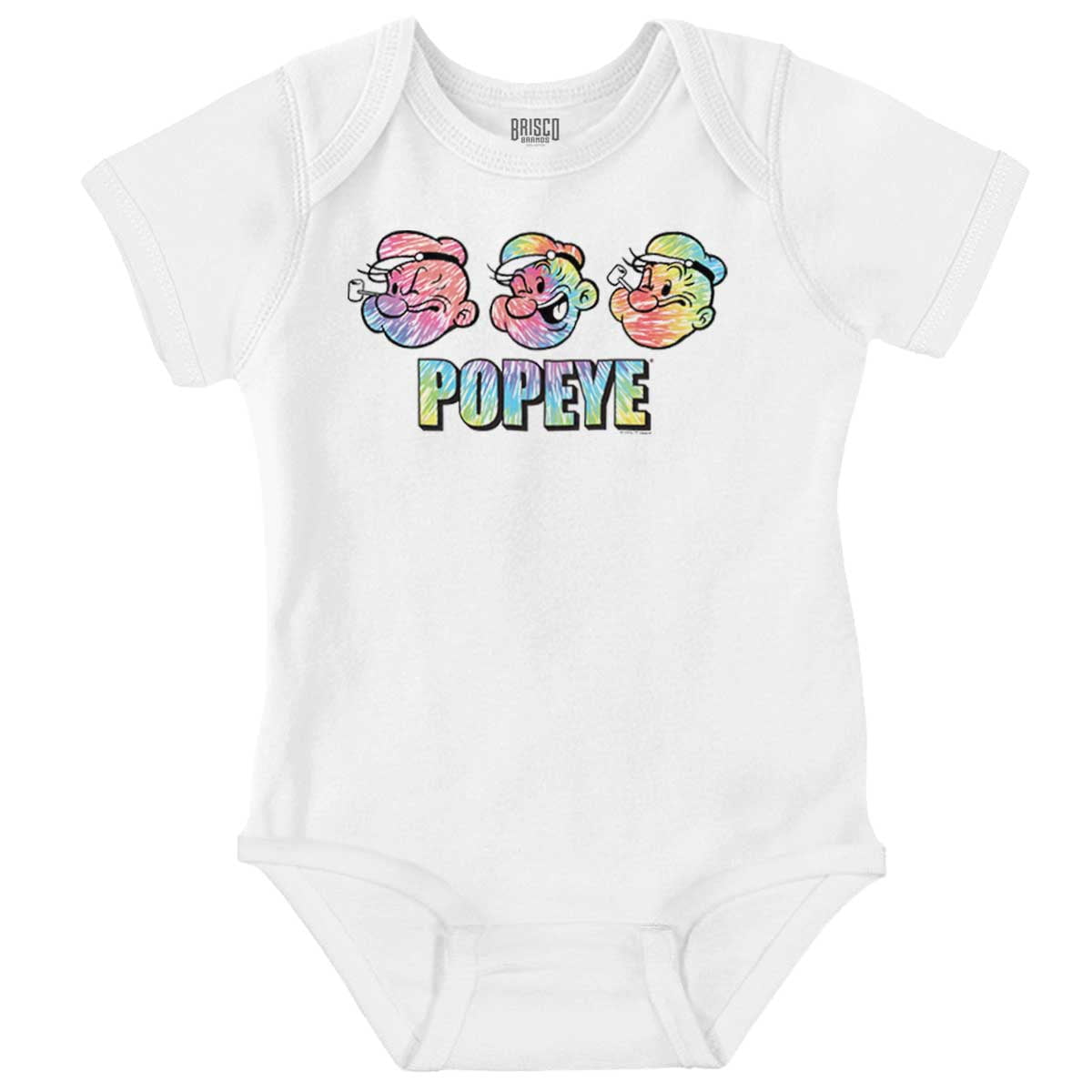 Popeye the Sailor Man Face Cartoon Romper Boys or Girls Infant Baby ...