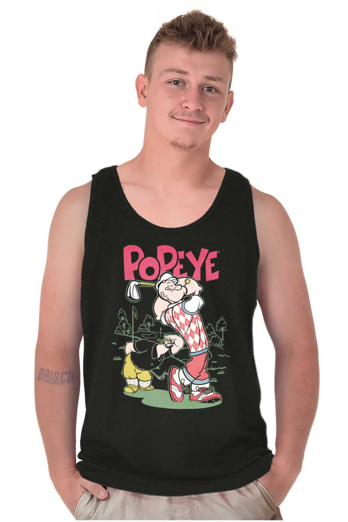 Popeye the Sailor Man Golf Cartoon Tank Top T Shirts Men Women Brisco ...