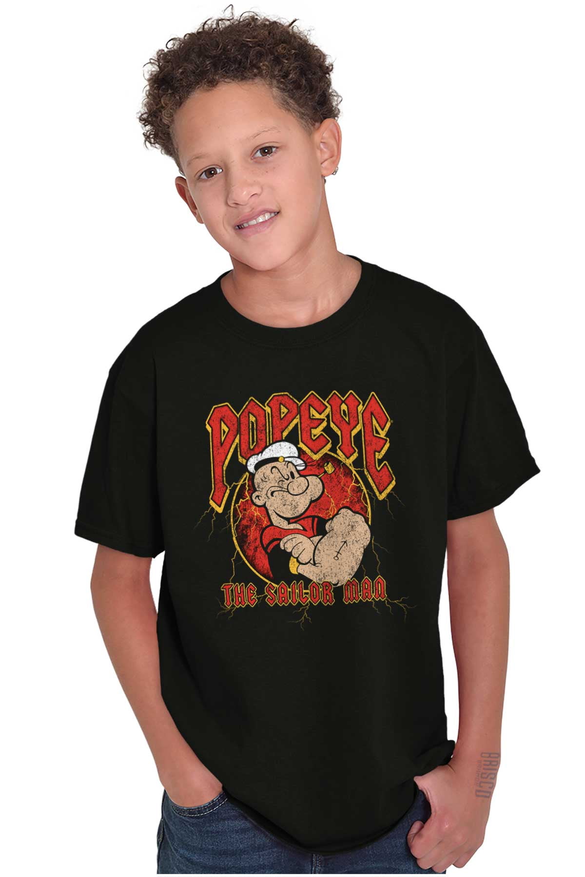 Popeye the Sailor Man Rock Star Crewneck T Shirts Boy Girl Teen Brisco ...