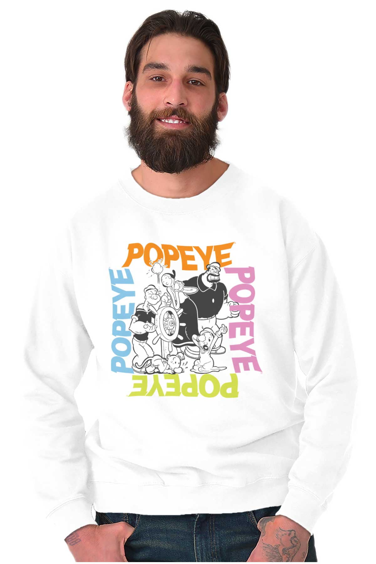 Popeye the Sailor Man with Friends Sweatshirt for Men or Women Brisco ...