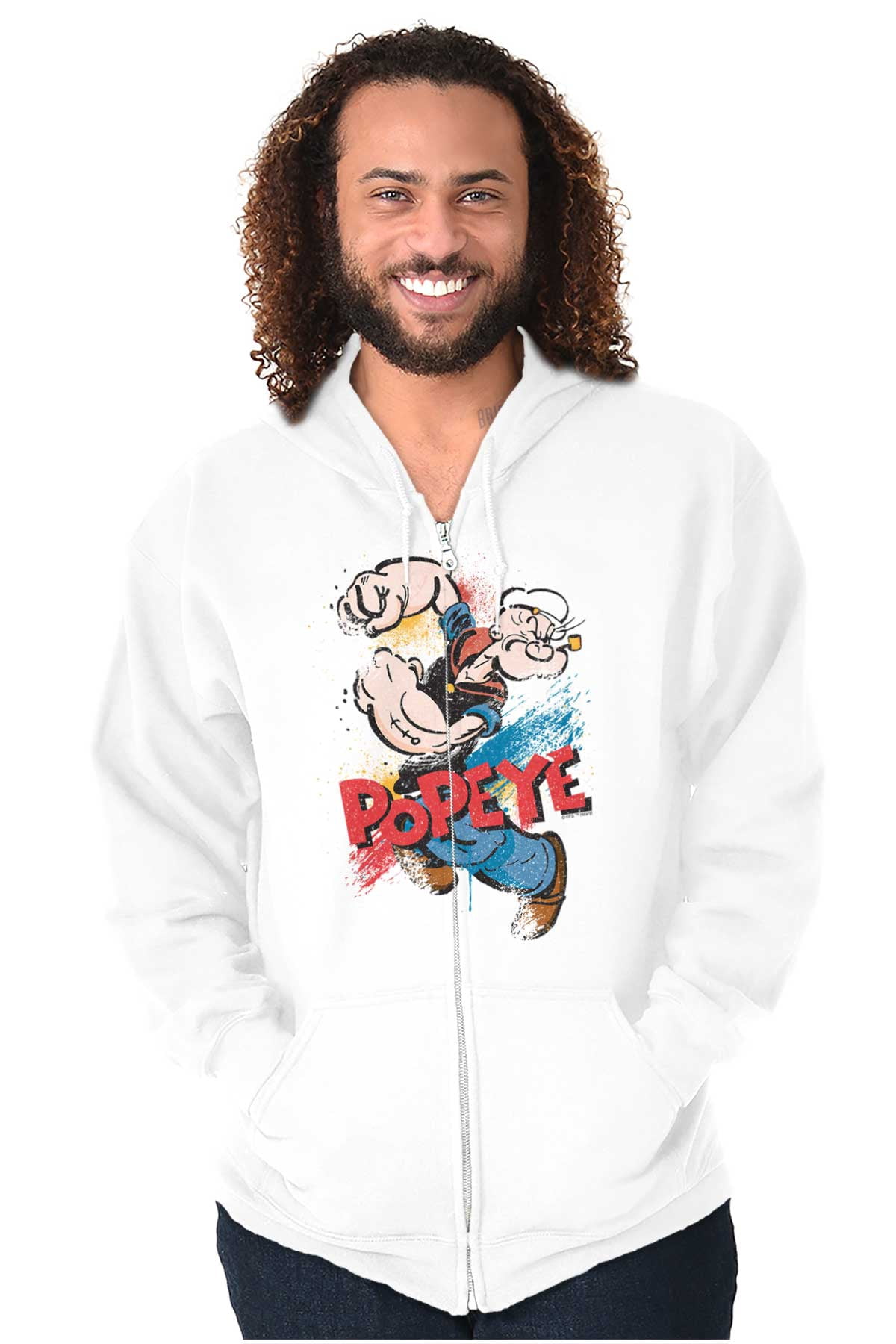 Popeye the Sailor Retro Cartoon Comic Zip Up Hoodie Men's Women's ...