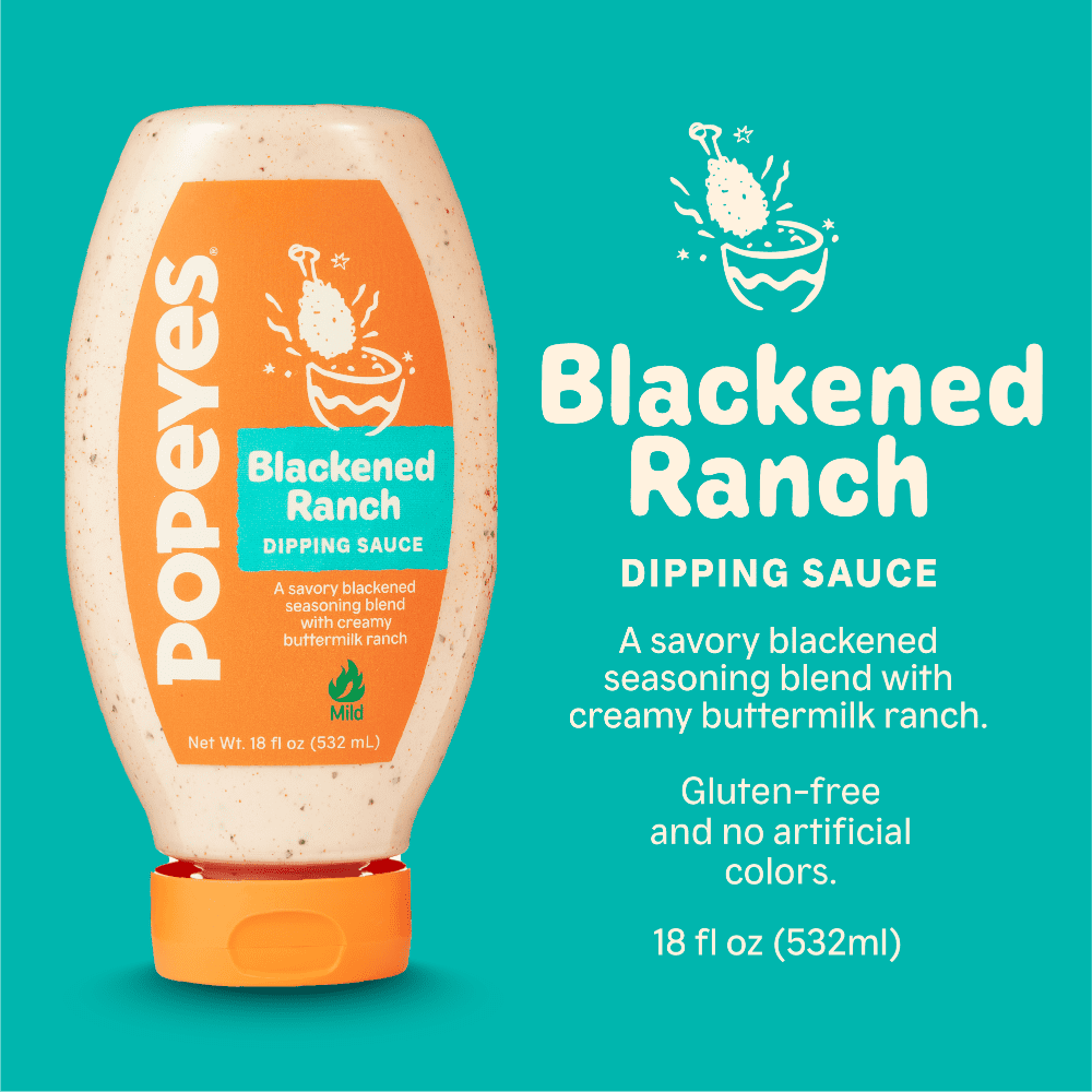 Popeyes Blackened Ranch Dipping Sauce, Ranch Chicken Dip, Sauce for ...