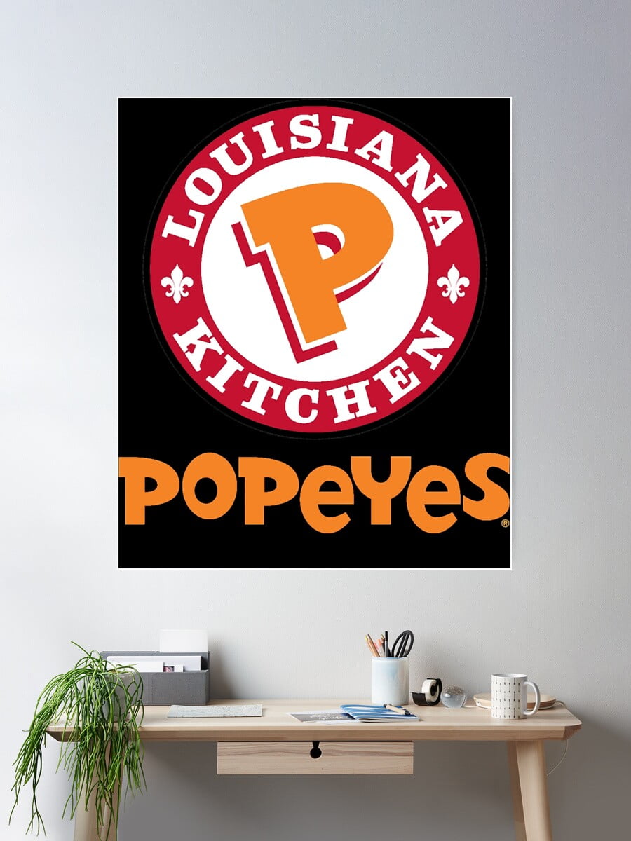 Popeyes Louisiana Kitchen Logo Poster Wall Art, Modern Wall Decor For ...