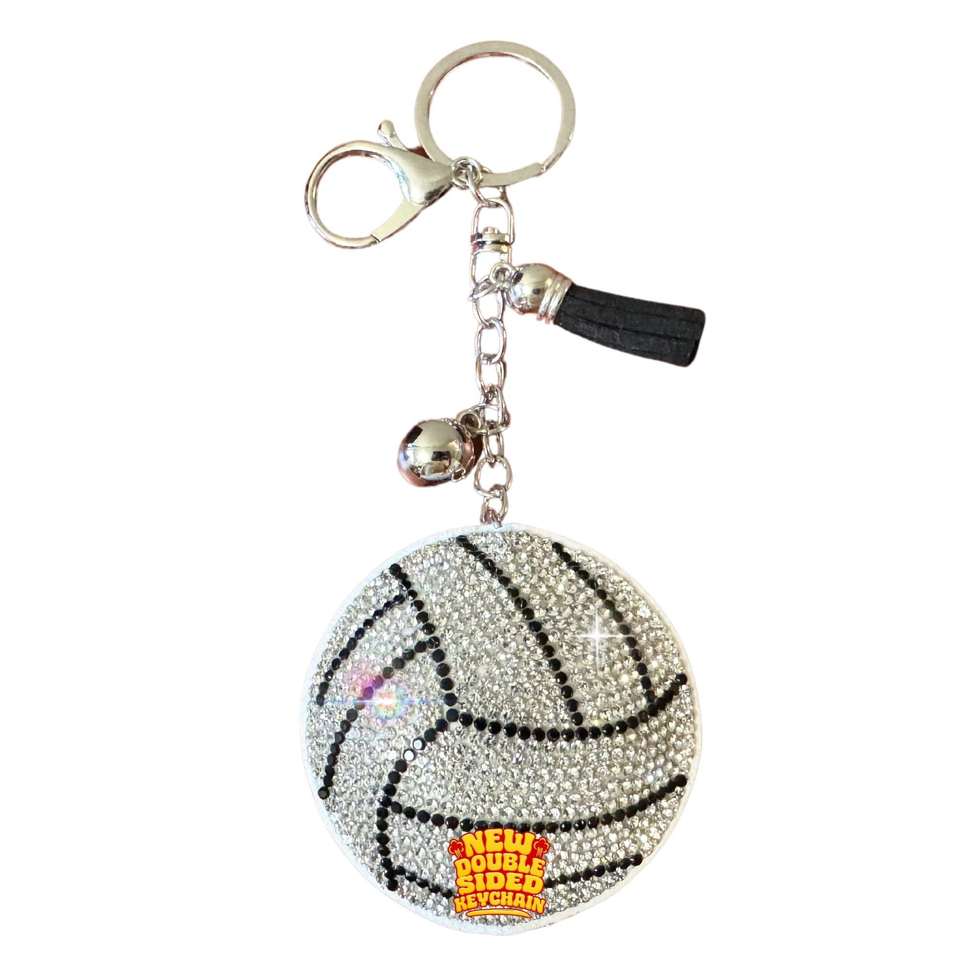 Popfizzy Bling Volleyball Keychain for Women and Girls, Purse Charm ...