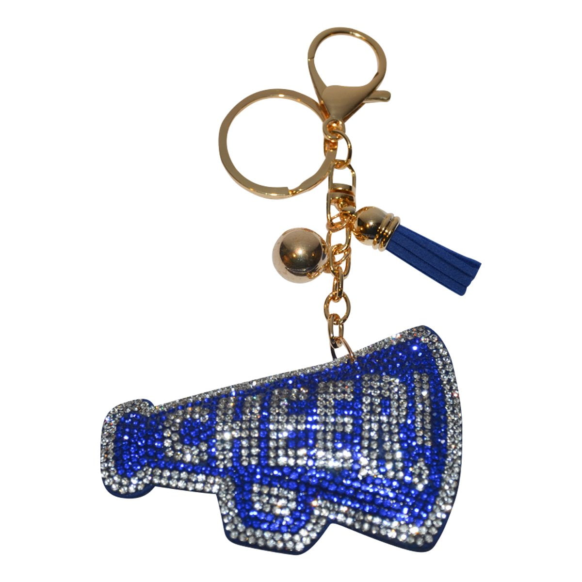 Popfizzy Blue Cheer Keychain for Girls, Bling Cheerleader Key Chain ...