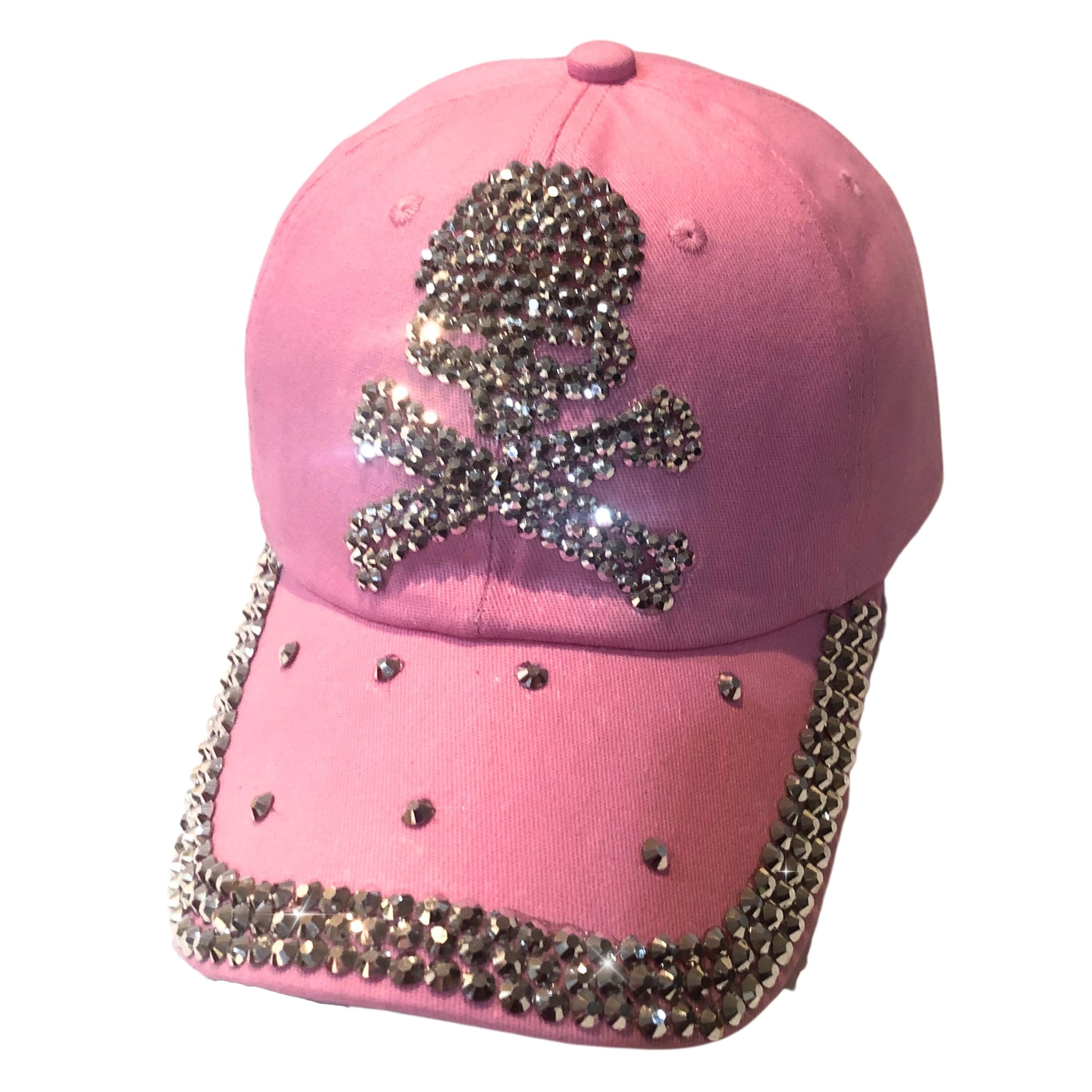 Popfizzy Skull Hat for Women, Bling Skeleton Hats, Rhinestone Skull ...
