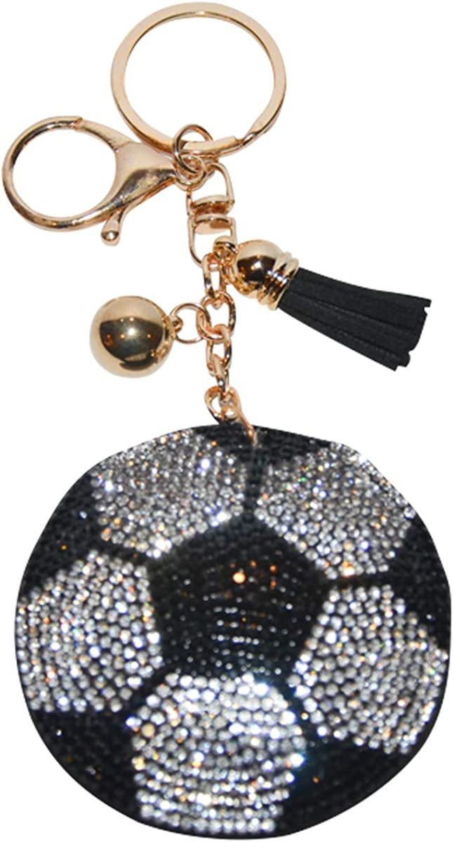 Popfizzy Soccer Keychain, Bling Soccer Ball Backpack Charm, Rhinestone ...