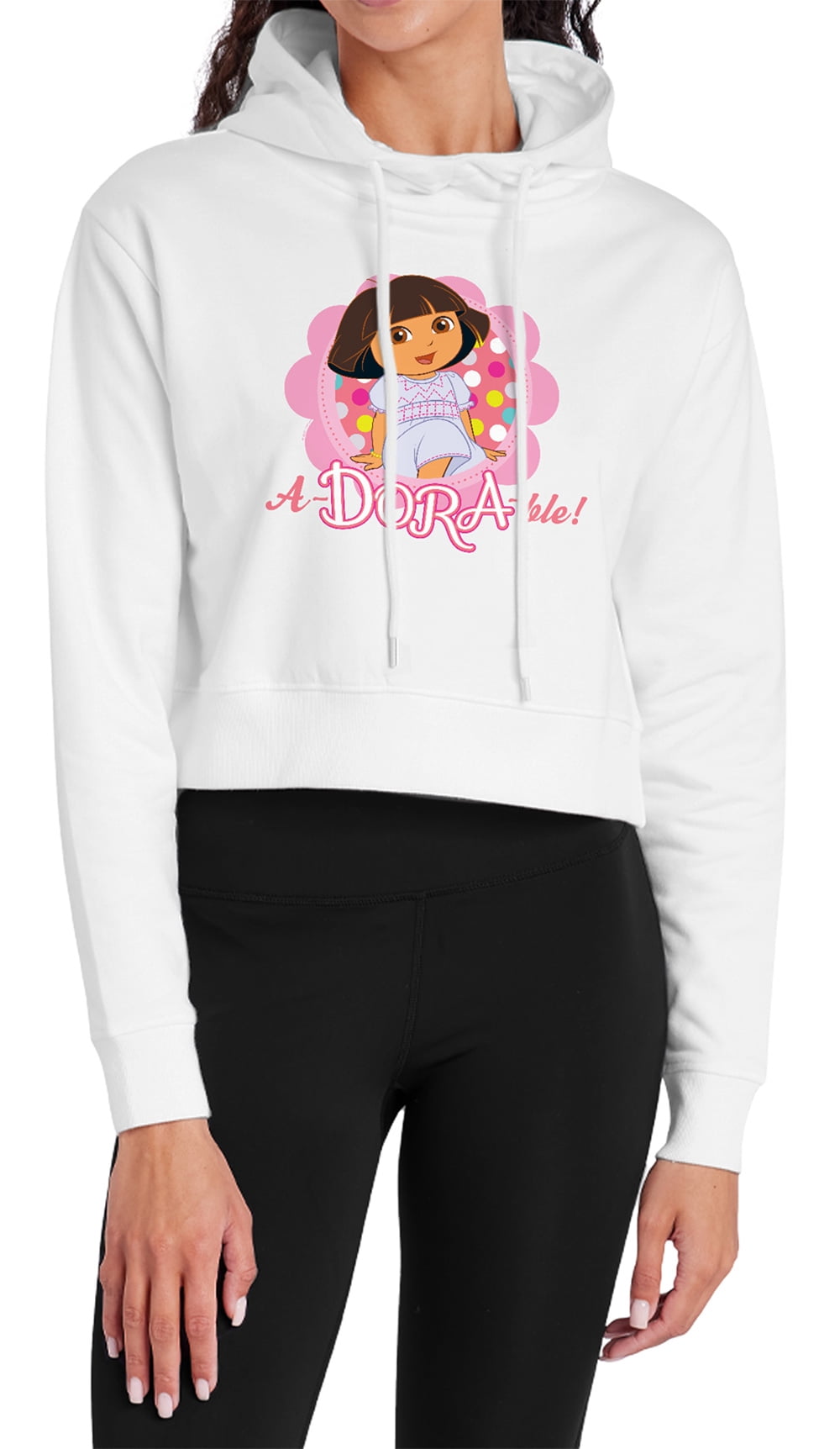 Popfunk Dora The Explorer A-Dora-Ble! Women's Cropped Hoodie Pullover ...