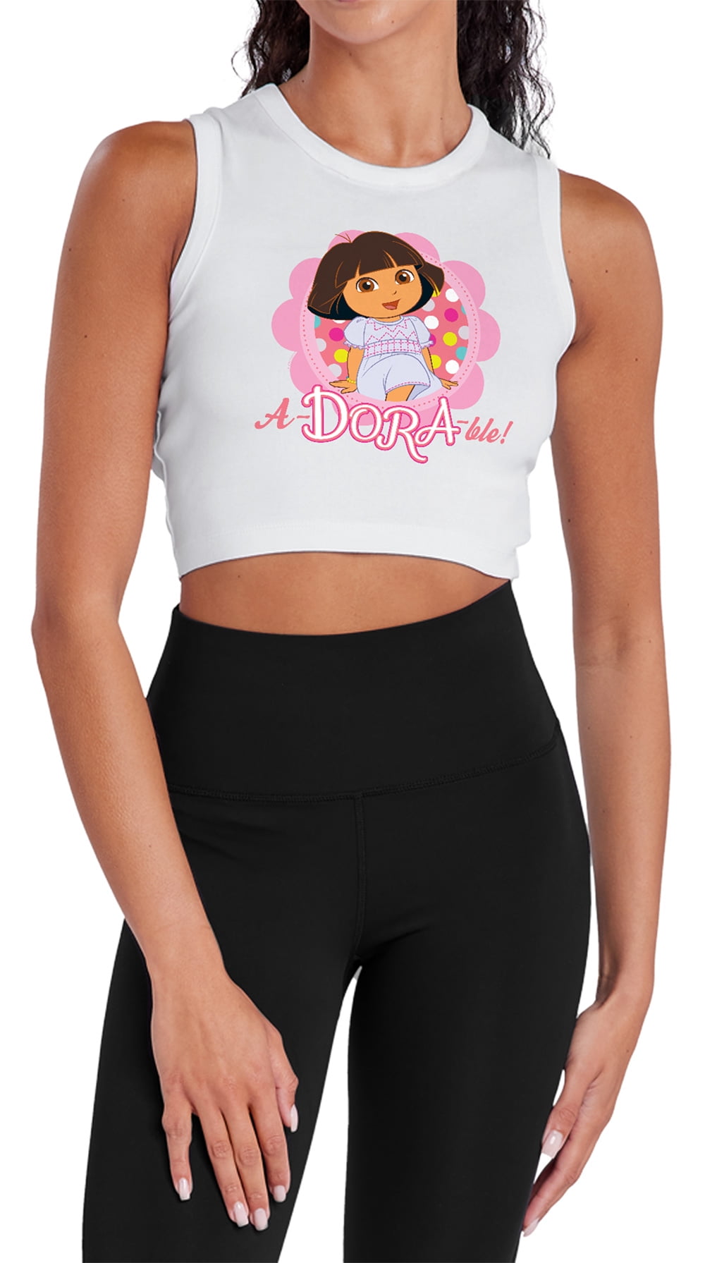 Popfunk Dora The Explorer A-Dora-Ble! Women's Sleeveless Crop Top Tank ...