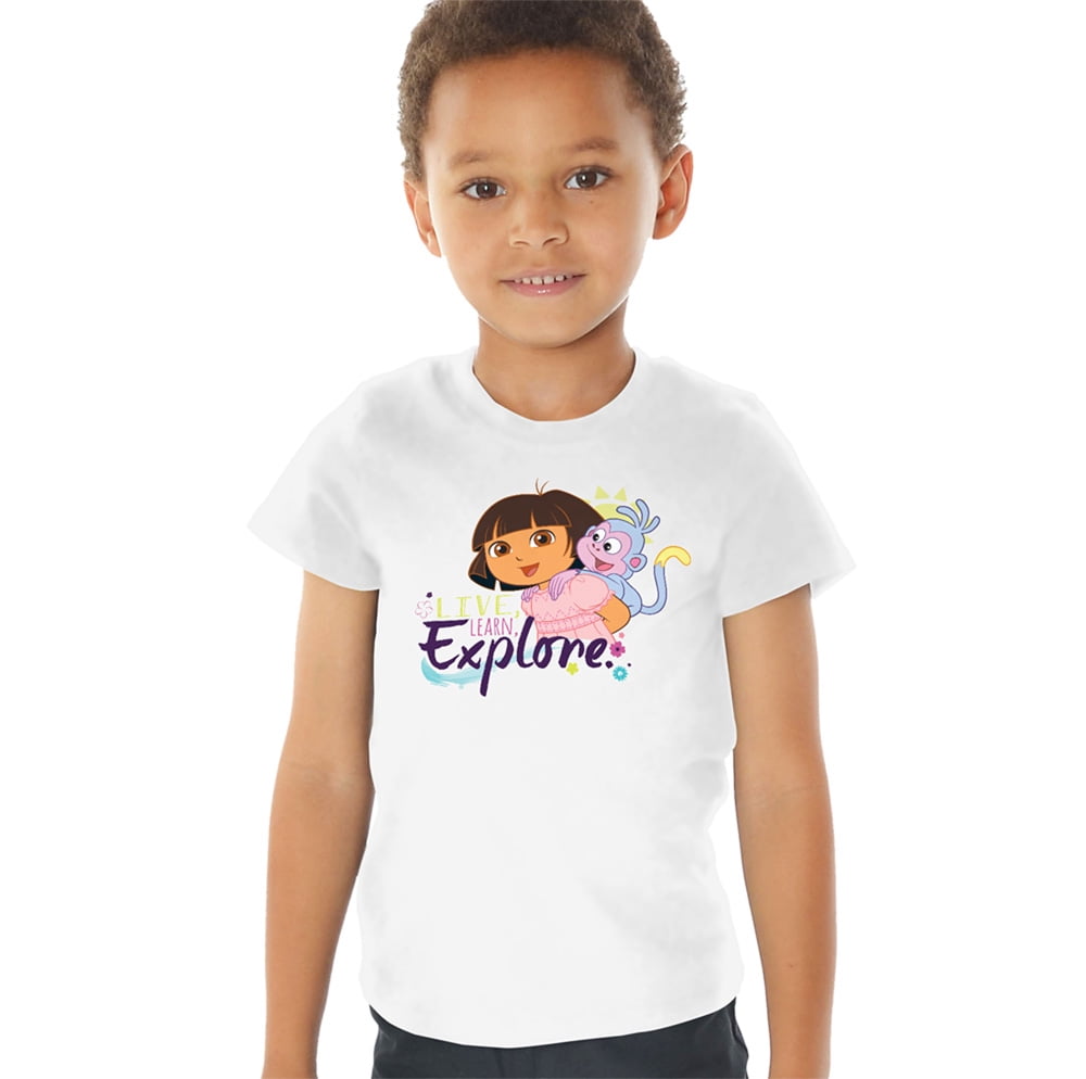 Popfunk Dora The Explorer Live, Learn, Explore Kids T Shirt (2) for ...