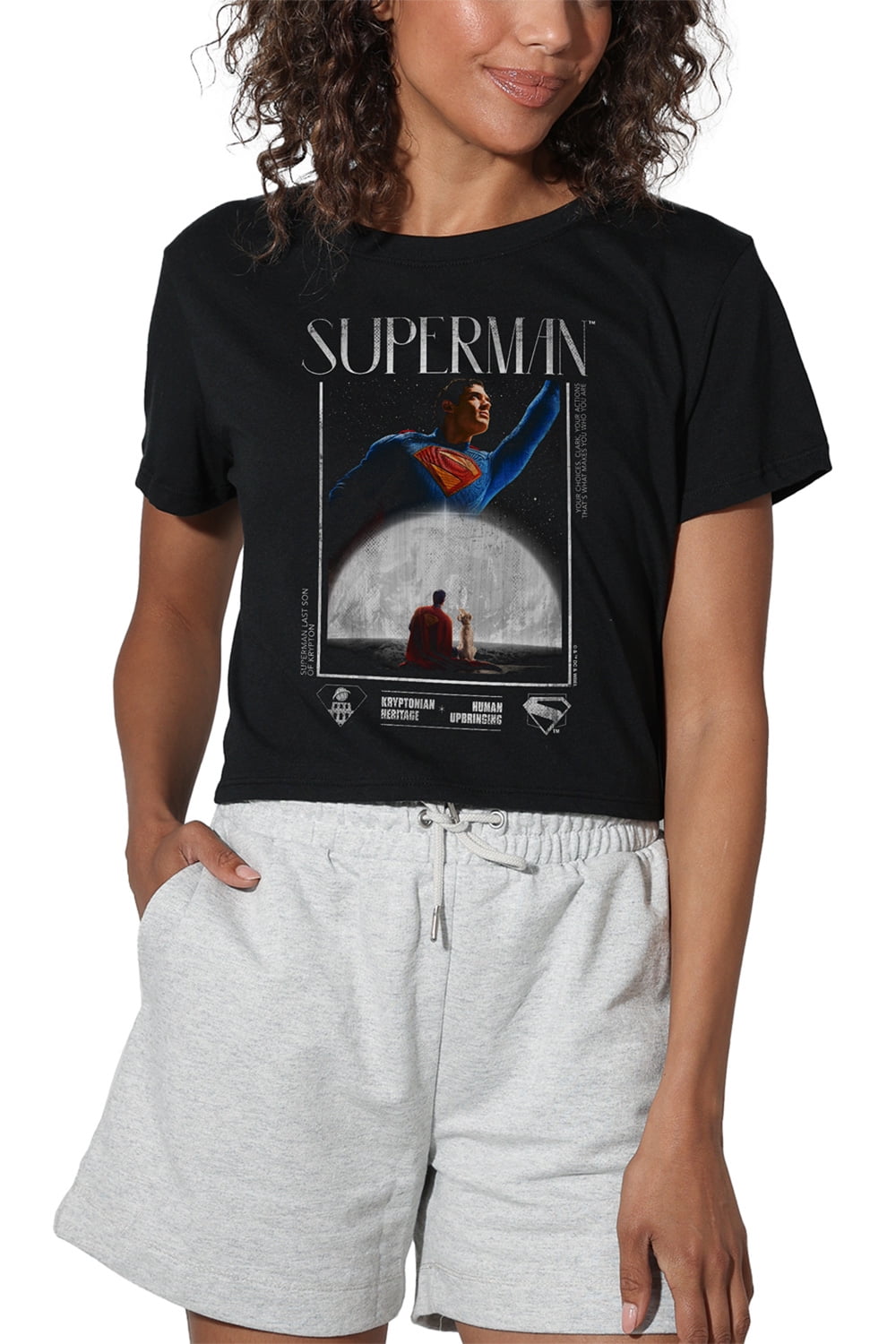 Popfunk Superman (2025) Movie Poster Women's Crop Top T-Shirt, Black, Small - Walmart.com
