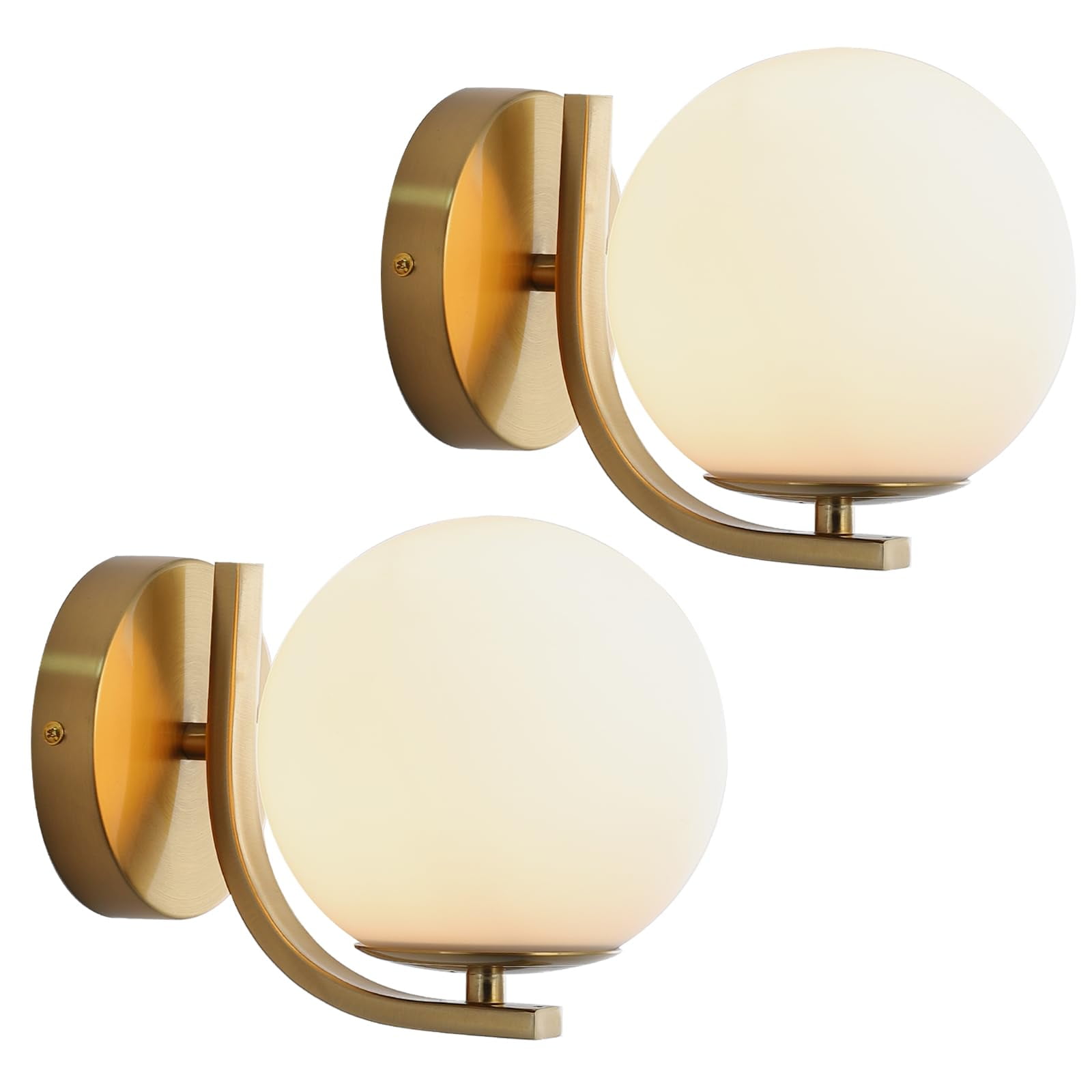Popity home Gold Wall Sconces Set of 2, Mid Century Modern Wall Sconce ...