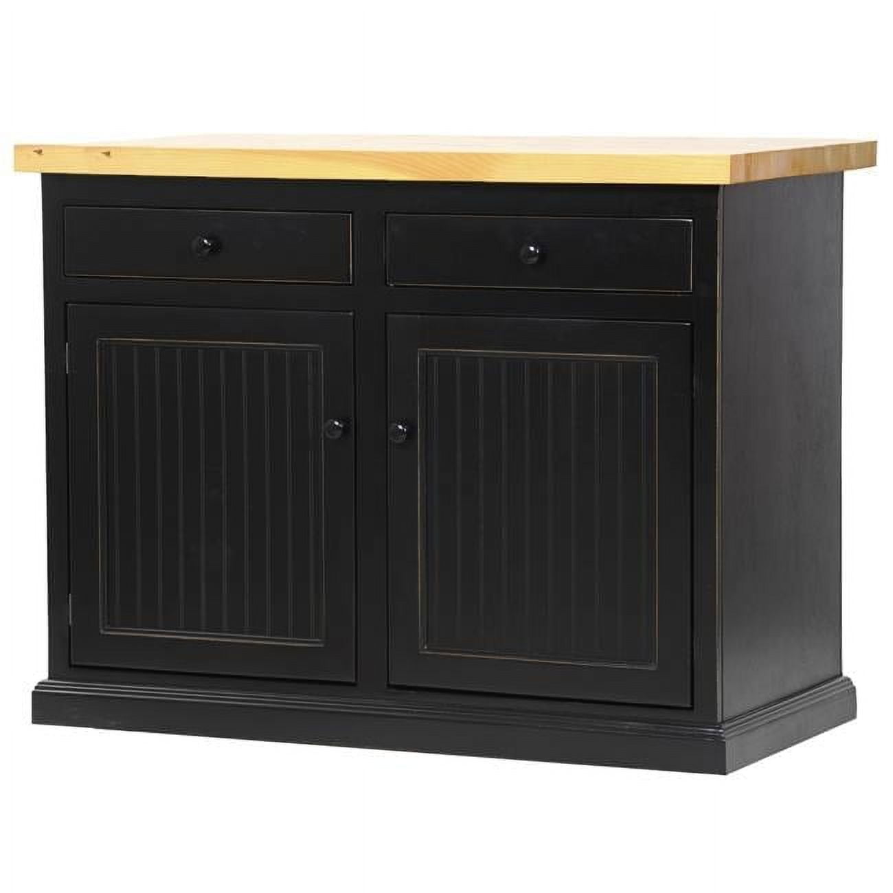 Poplar Kitchen Island with Pine Top, European Ivory - Walmart.com