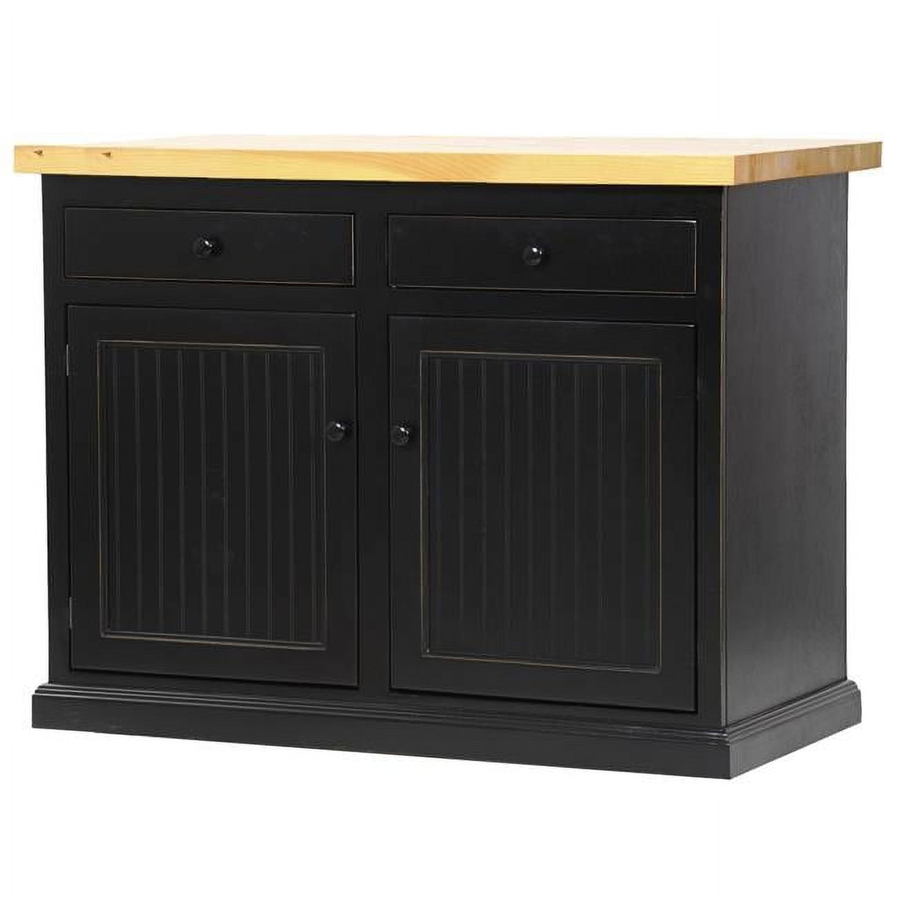 Poplar Kitchen Island with Pine Top, European Light Blue - Walmart.com