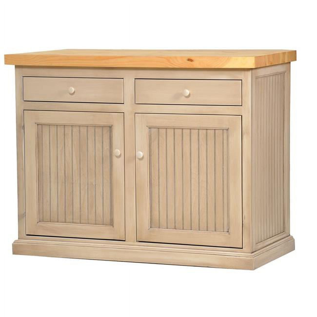 Poplar Kitchen Island with Pine Top, Grey - Walmart.com