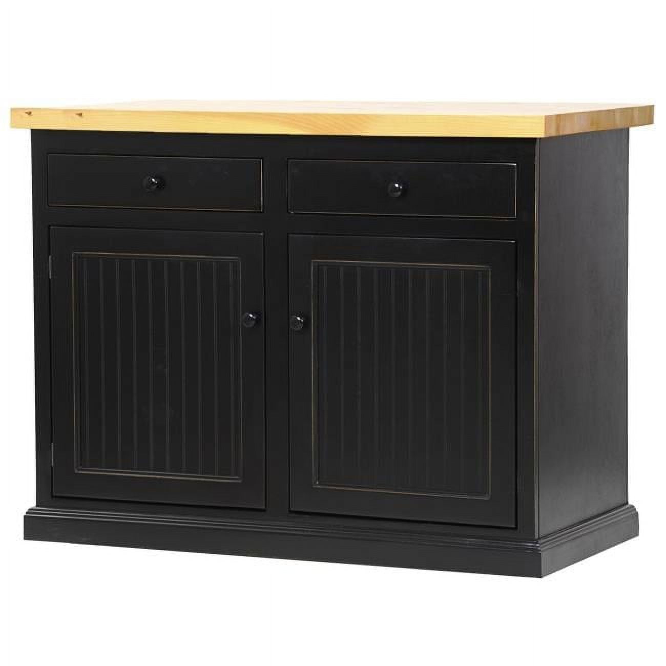 Poplar Kitchen Island with Pine Top, Yellow - Walmart.com