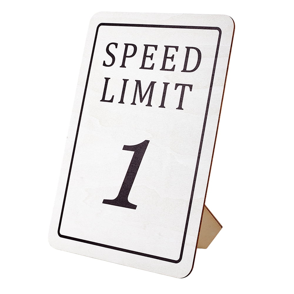 Poplar Plywood Racing Speed Limit 1 Sign Rectangle White 28x20x0.3cm ...
