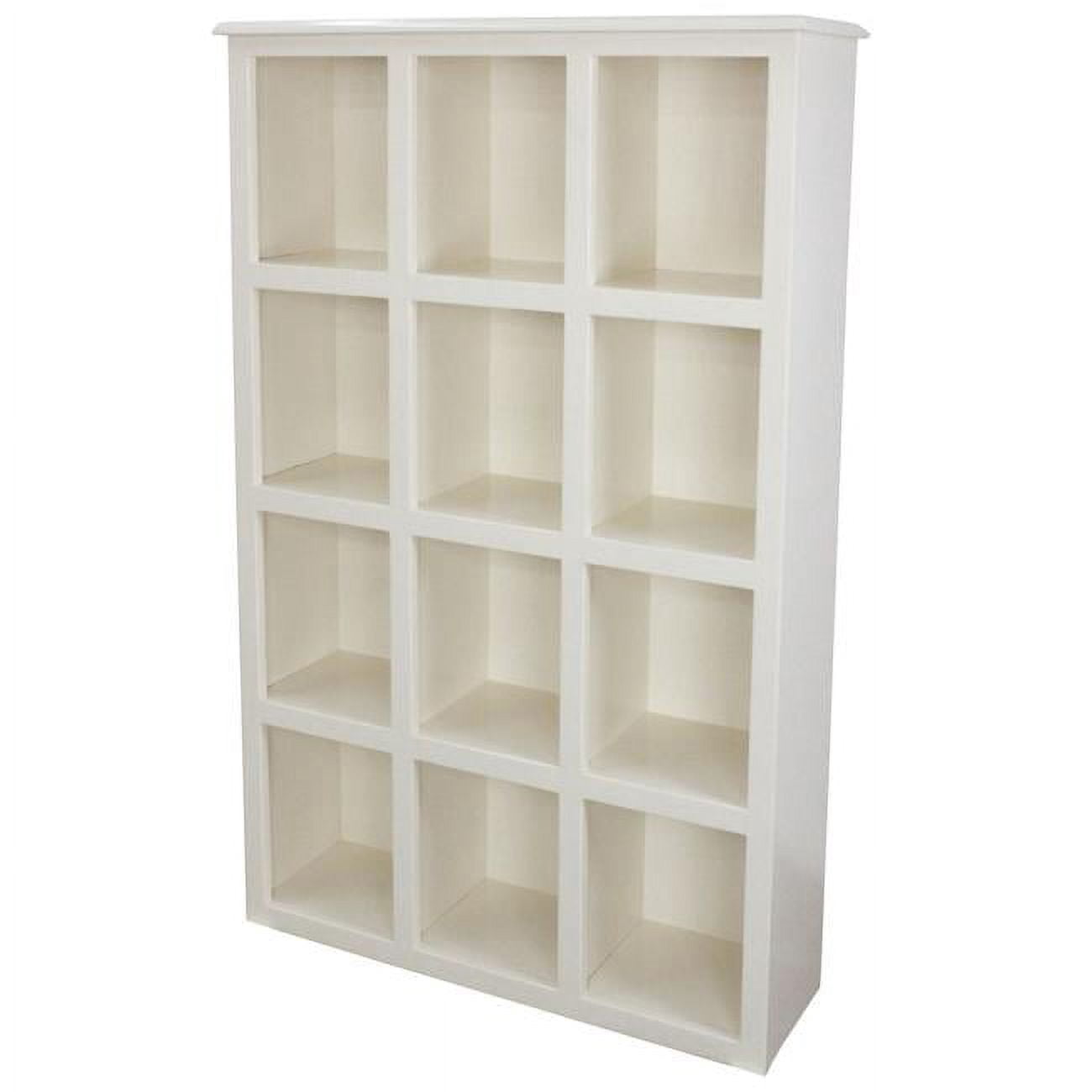Poplar Storage Bookcase with 12 Fixed Openings, Soft White - Walmart.com