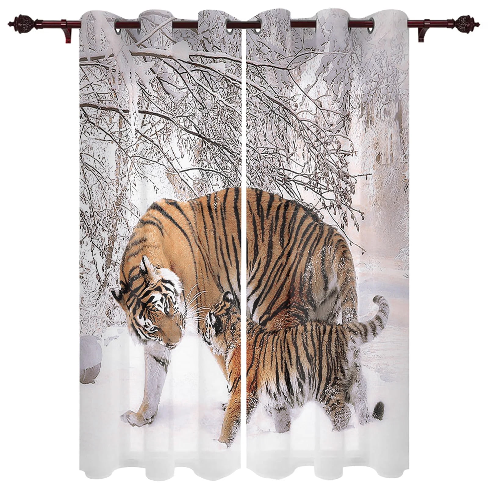 Poplar Tree Snow Valance Window Curtains For Living Room Bedroom ...