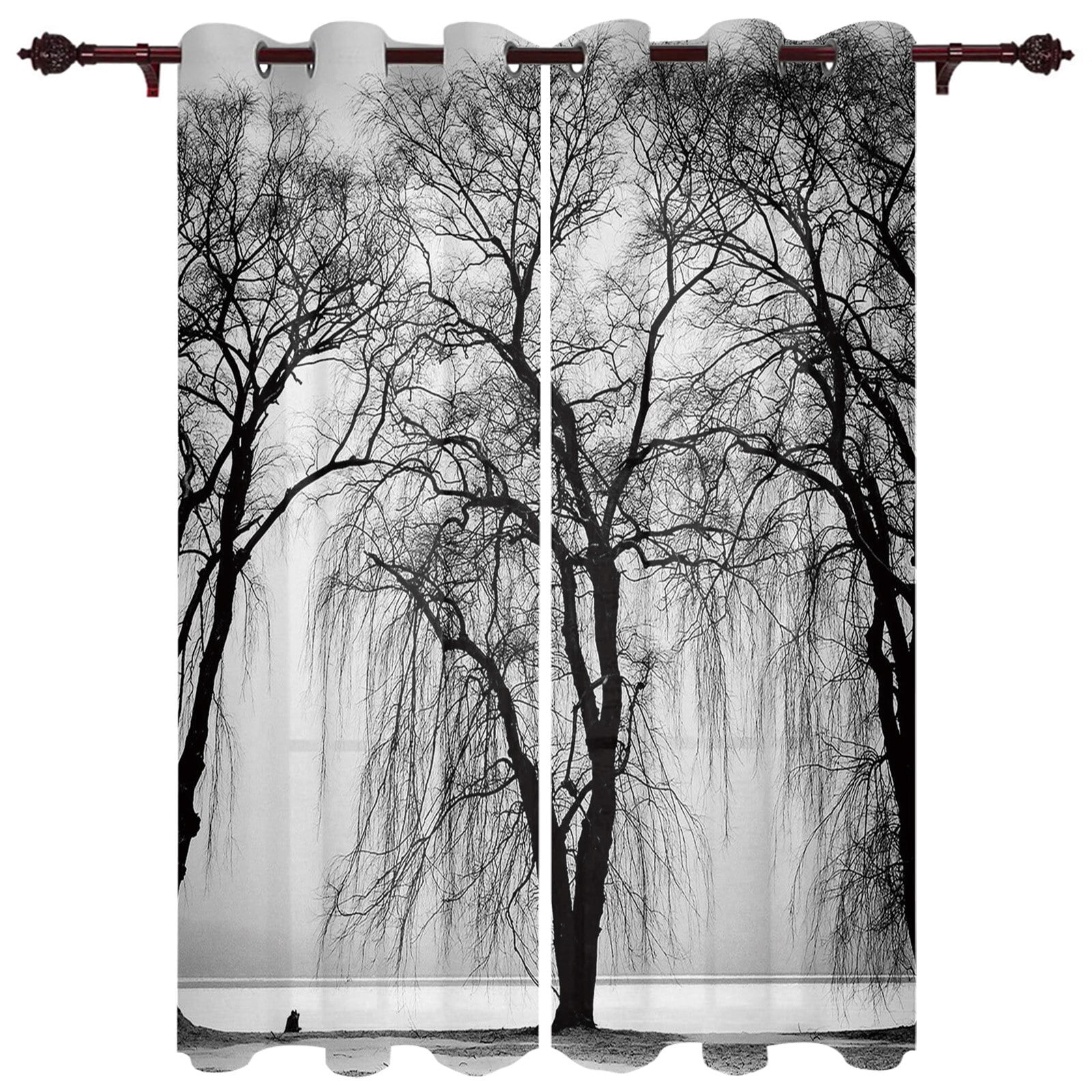 Poplar Tree Snow Valance Window Curtains For Living Room Bedroom ...