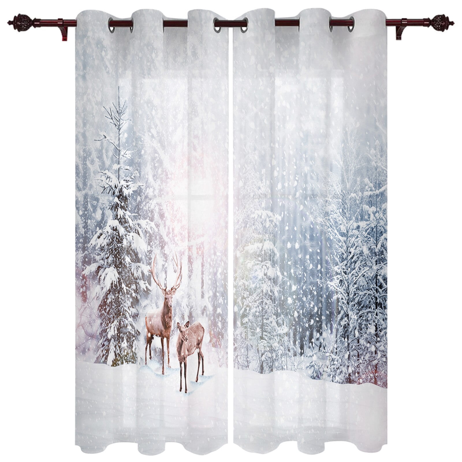 Poplar Tree Snow Valance Window Curtains For Living Room Bedroom ...