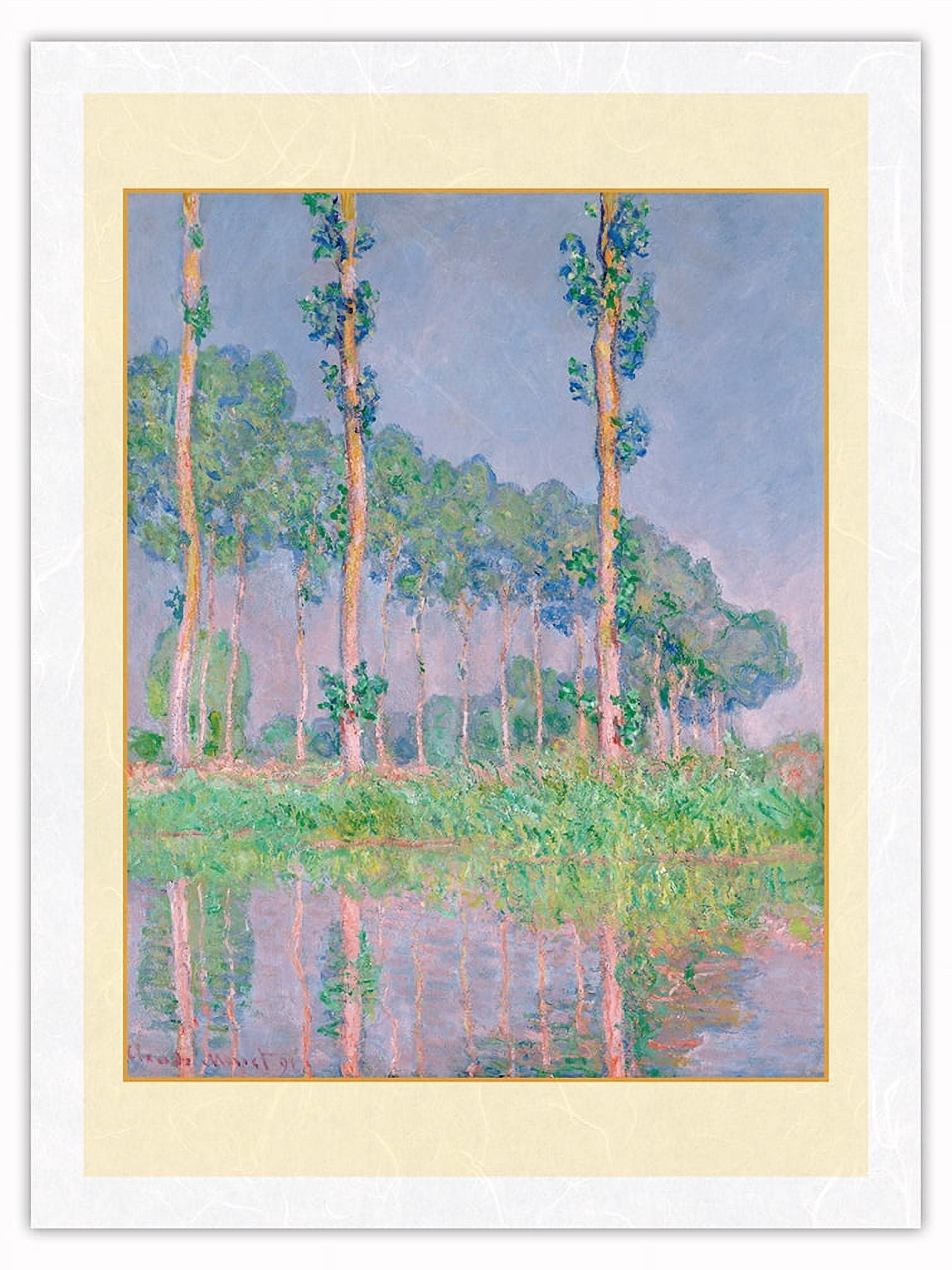 Poplars Pink Effect - From an Original Color Painting by Claude Monet c ...