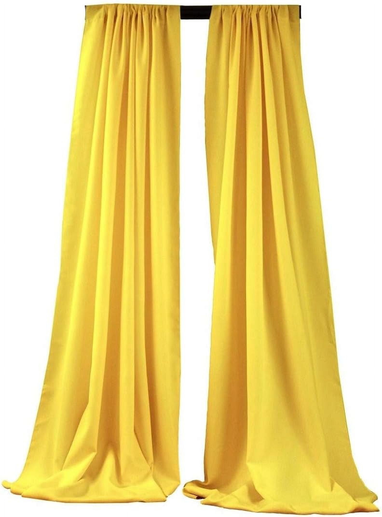 Poplin Backdrop Drape Curtain Panel with 4" Rod Pocket (Yellow, 5 Feet ...