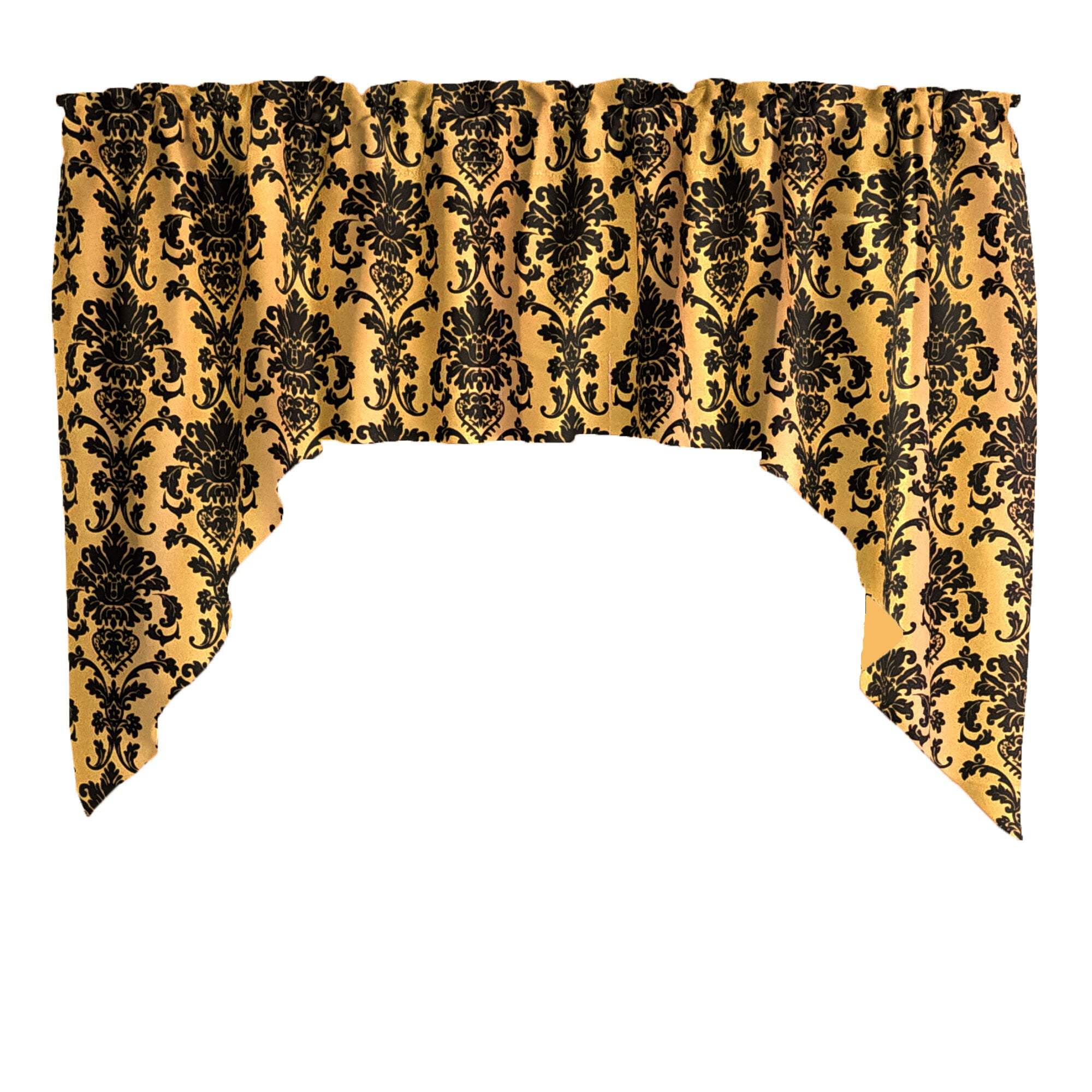 Poplin Damask Floral Swag Window Valance 58" Wide / 36" Tall - Walmart.com
