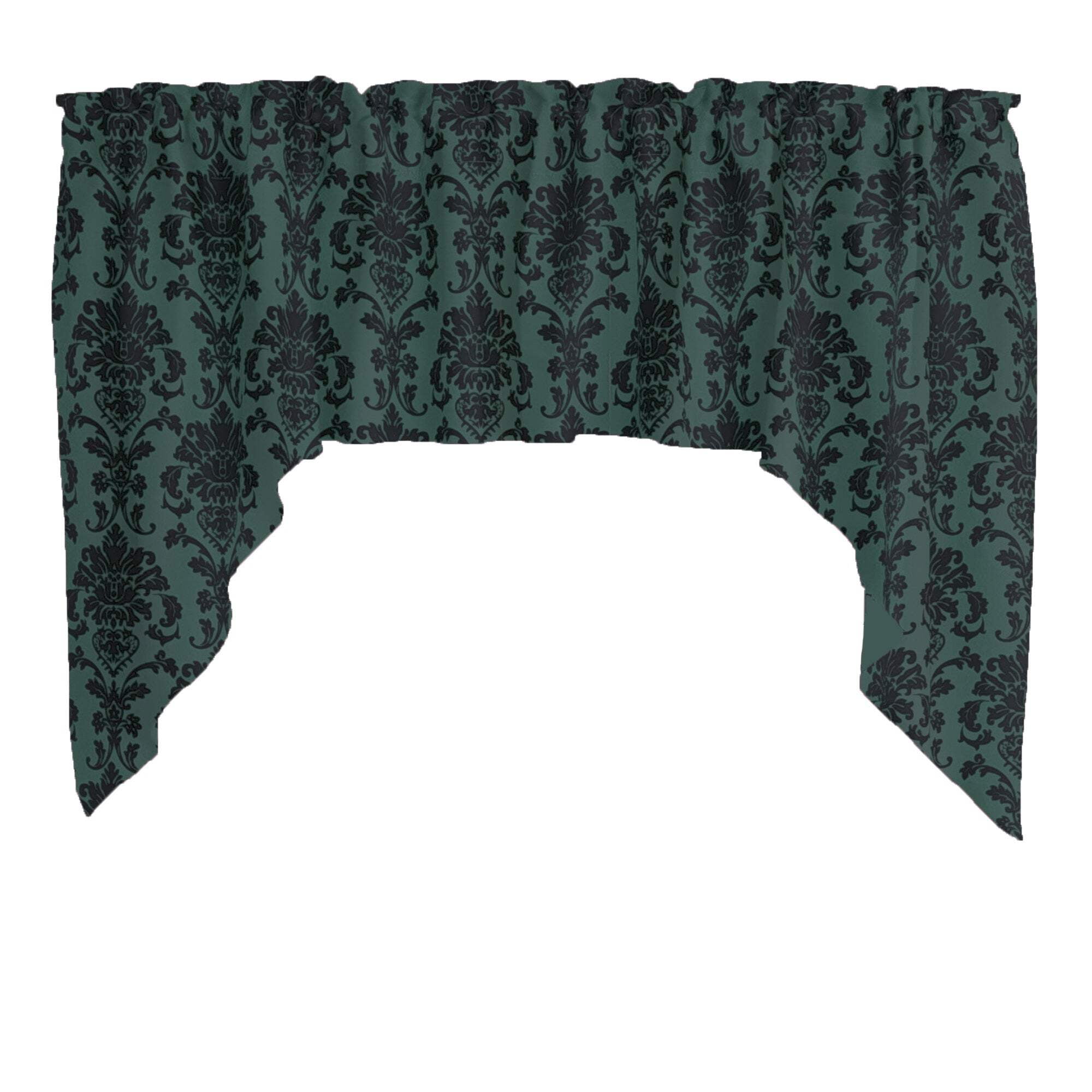 Poplin Damask Floral Swag Window Valance 58" Wide / 36" Tall - Walmart.com