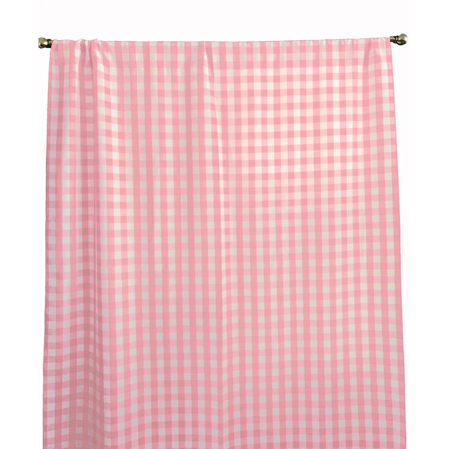 Poplin Gingham Checkered Window Curtain 56 Inch Wide Pink - Walmart.com