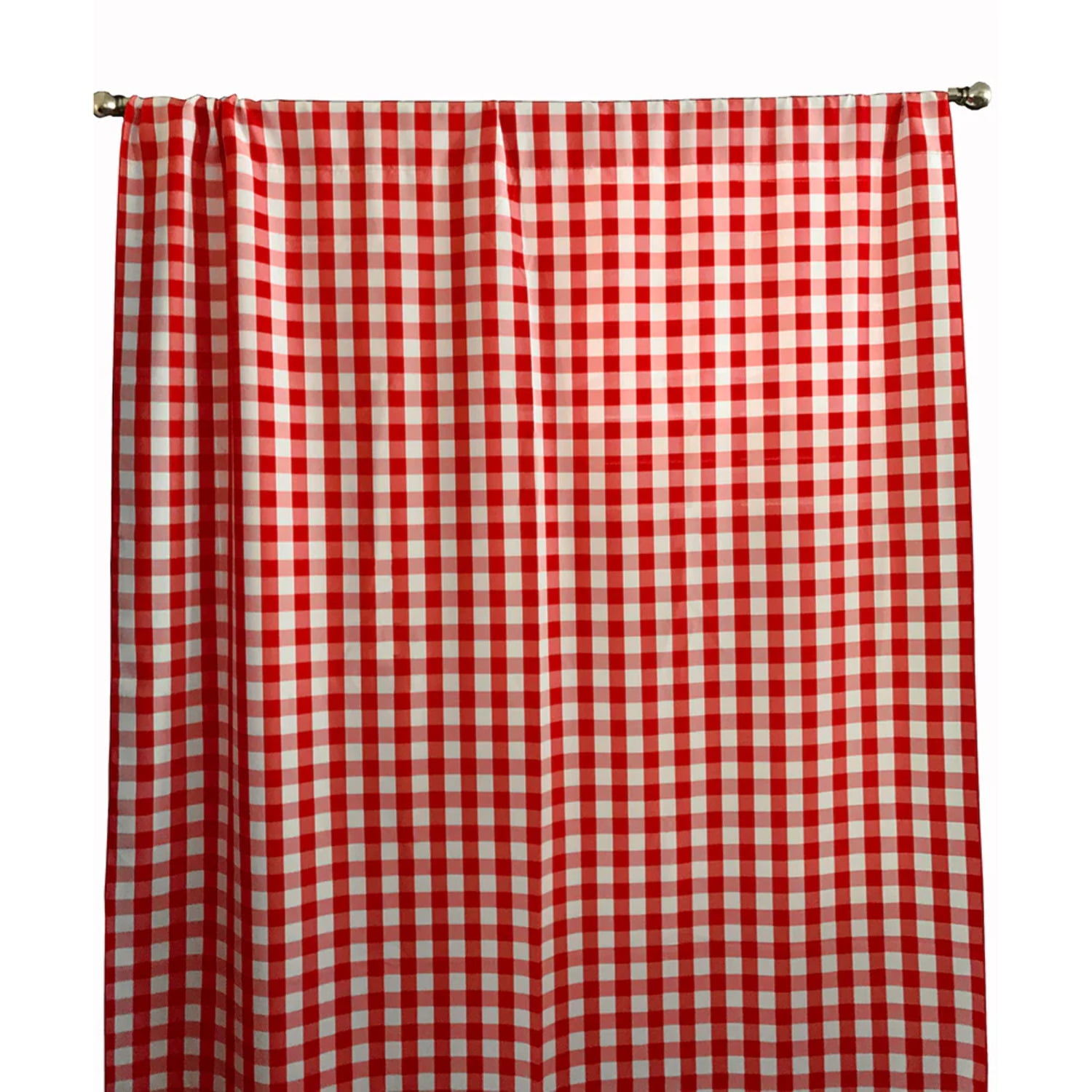 Poplin Gingham Checkered Window Curtain 56 Inch Wide Red - Walmart.com