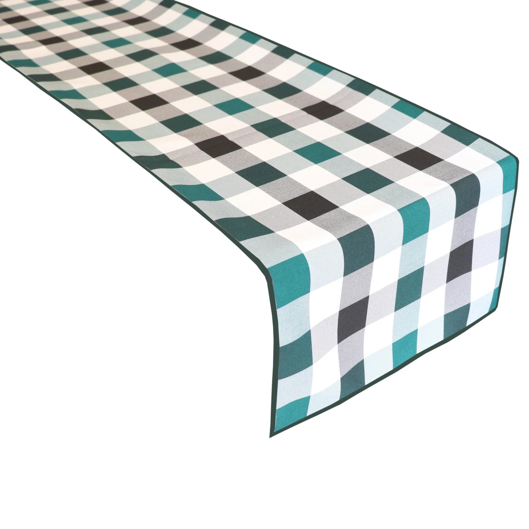Poplin Table Runner Buffalo Gingham Checkered Black Hunter Green and ...