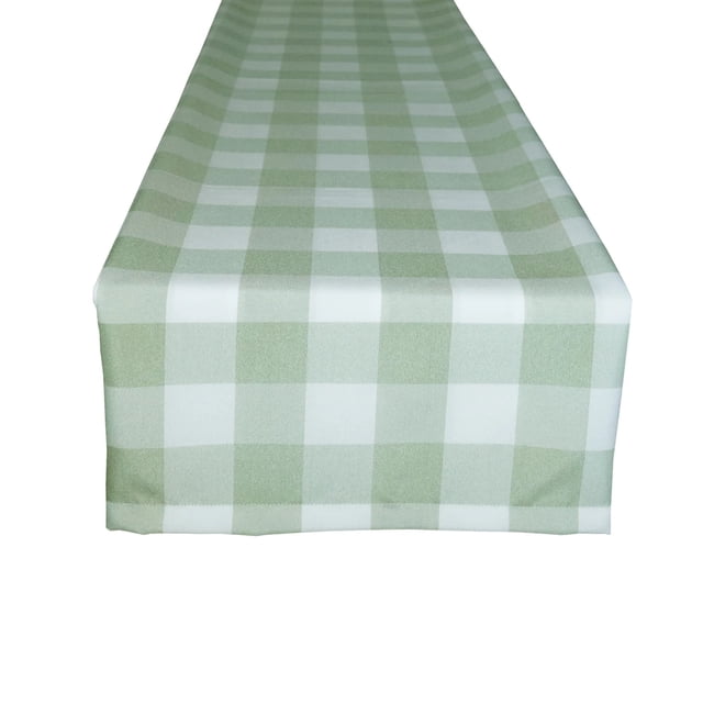 Poplin Table Runner Buffalo Gingham Checkered Sage and White - Walmart.com