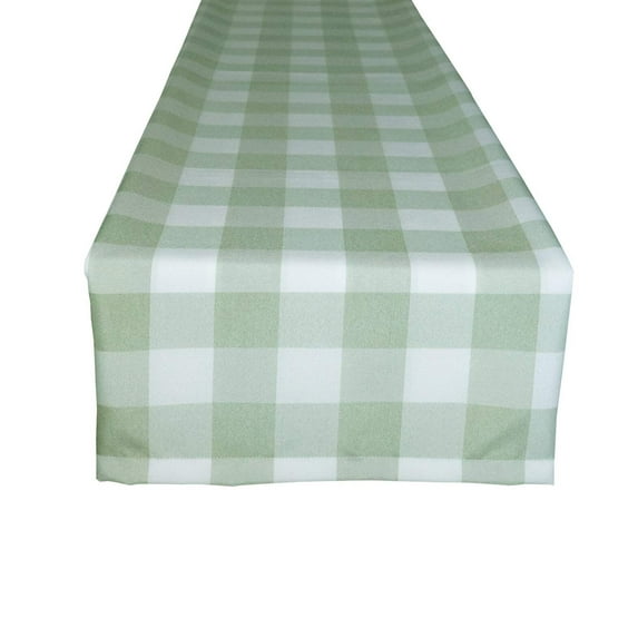 Poplin Table Runner Buffalo Gingham Checkered Sage and White - Walmart.com